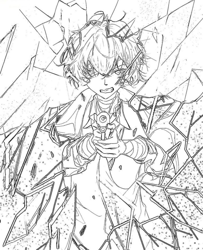 Dazai Osamu Face color pages | Best coloring pages for kids