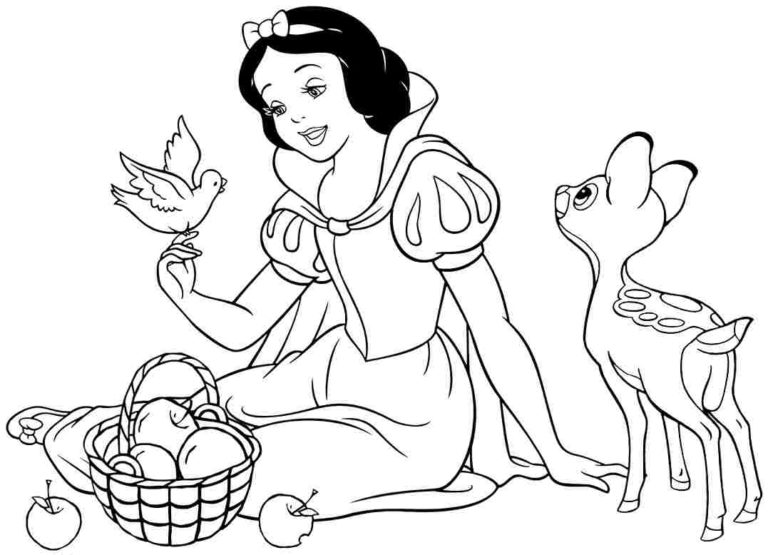 Free Snow White Coloring Page & book for kids