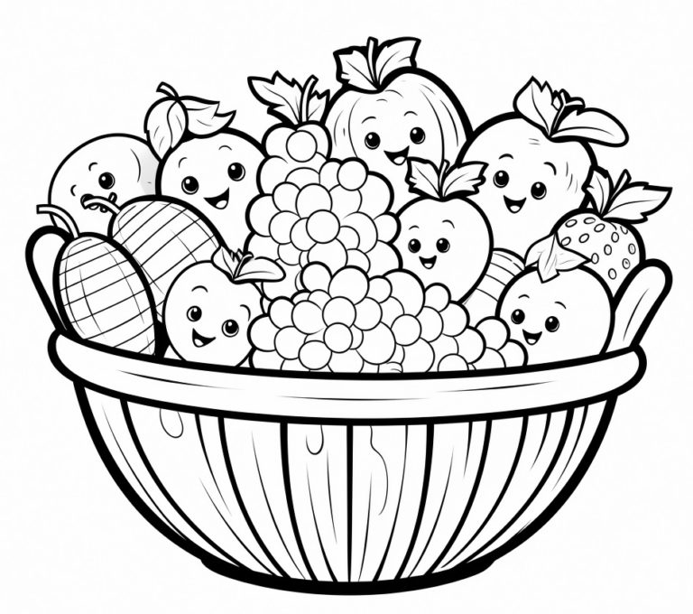 Free Printable Coloring Pages of Fruits and Vegetables & books.