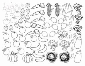 Fruits and Vegetables Coloring Pages Pdf & coloring book.