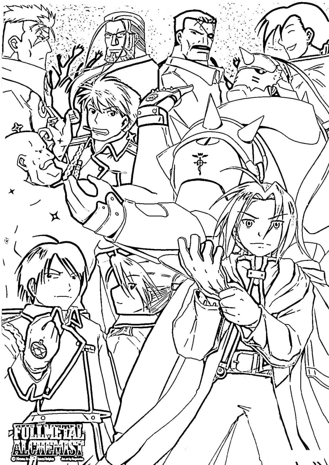 Full Metal Alchemist Coloring Page Free | & book for kids.