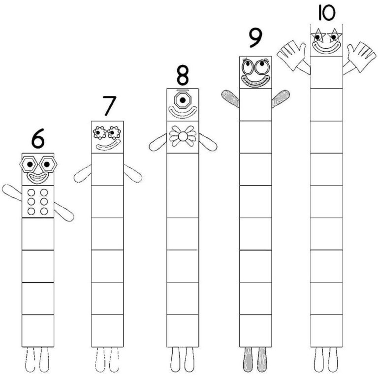 Number Blocks Coloring Pages 8 & coloring book.
