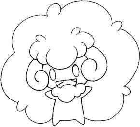 Whimsicott Coloring Page & coloring book. 6000+ coloring pages.