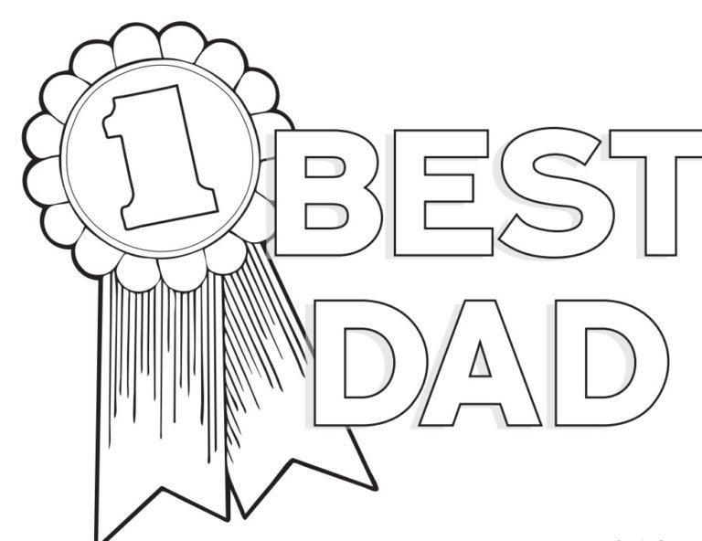 Best Dad Fathers Day Coloring Page & coloring book.
