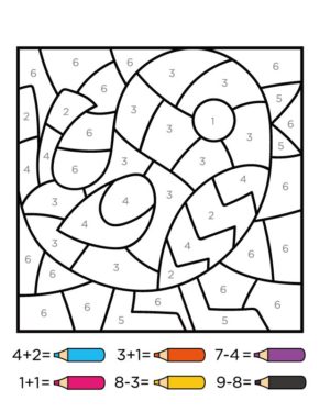 Color by Number Math Pages & coloring book.