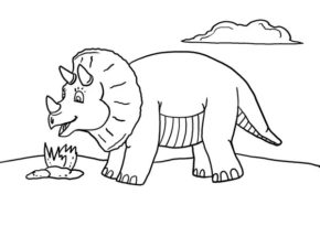 Cute T-rex Dinosaur Coloring Pages & coloring book.