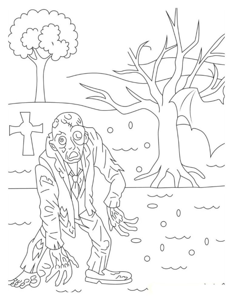 Minecraft Zombie with Sword Coloring Pages & book for kids.