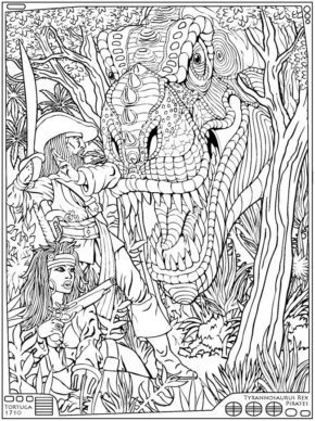 Detailed Dinosaur Coloring Pages & coloring book.