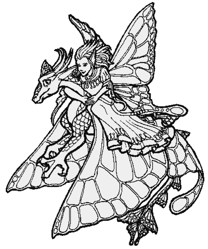 Dragon Fairy Coloring Pages Coloring Book 