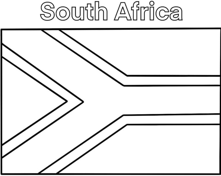 Flag of South Africa Coloring Page & coloring book.