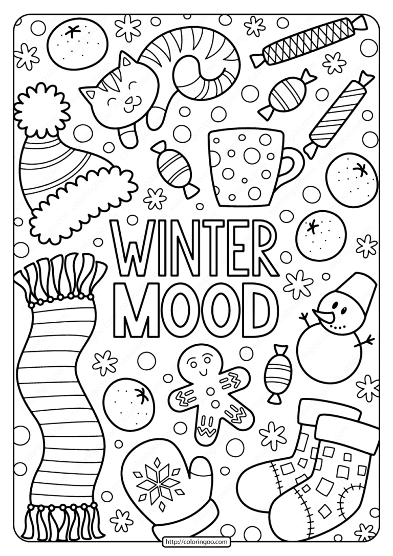 Free Printable Coloring Pages With The Word Winter For Adults