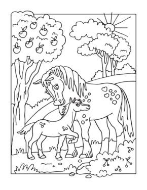 Horse and Rider Coloring Pages book for kids.