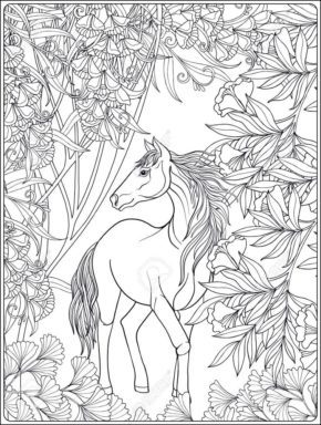 Fall Horse Coloring Pages & book for kids.
