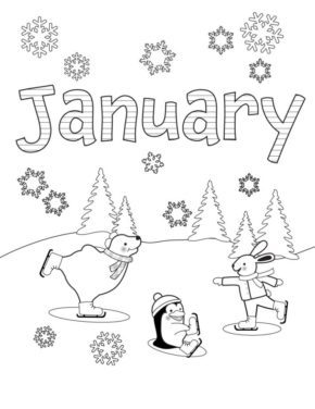 January Winter Coloring Pages & coloring book.