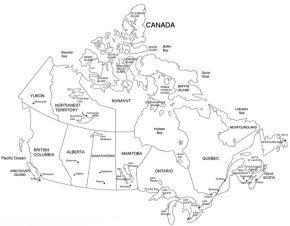 Map of Canada Coloring Page | Print a Map of Canada