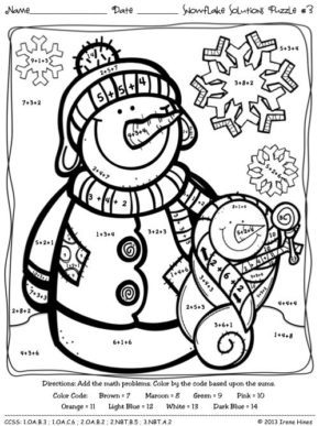 Math Coloring Pages Winter & book for kids.