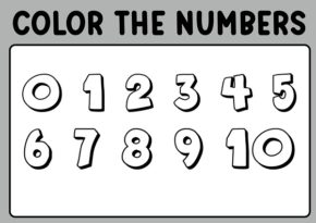 Numbers 0-10 Coloring Pages & coloring book.
