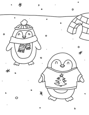 Rabbit Winter Coloring Pages & coloring book.