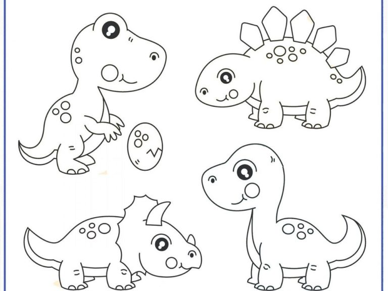 Preschool Simple Dinosaur Coloring Pages & coloring book.