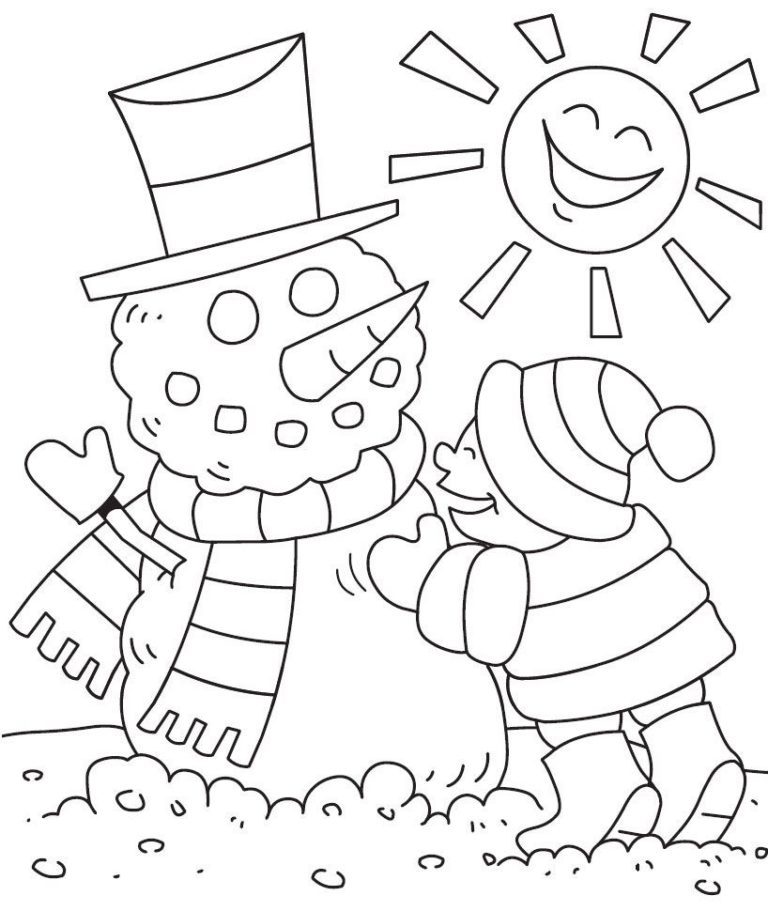 Preschool Winter Coloring Pages & book for kids.