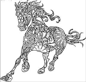 Printable Horse Mandala Coloring Pages & book for kids.