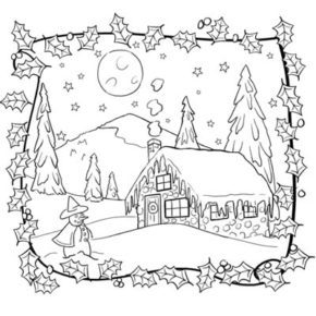 Printable Winter Solstice Coloring Pages & book for kids.