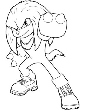 Sonic Knuckles Coloring Page - Free to Print