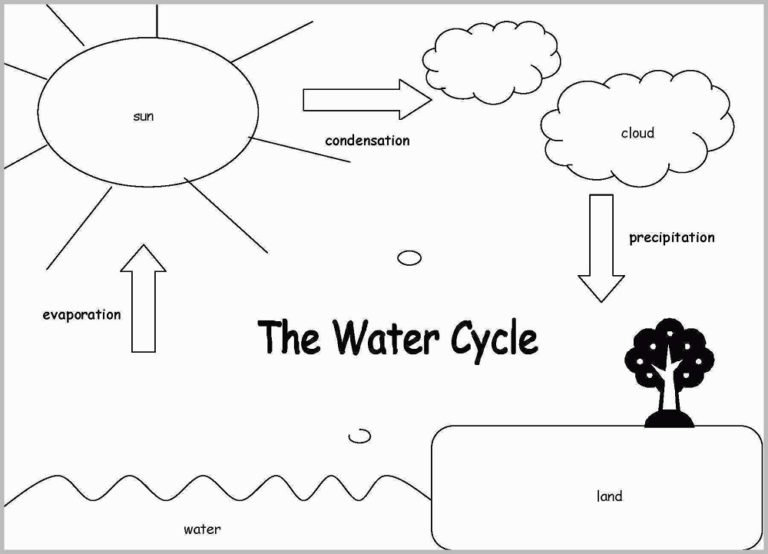 Water Cycle Coloring Pages Preschoolers & book for kids.