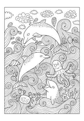 Water Designs Adult Coloring Pages | Coloring Page Book
