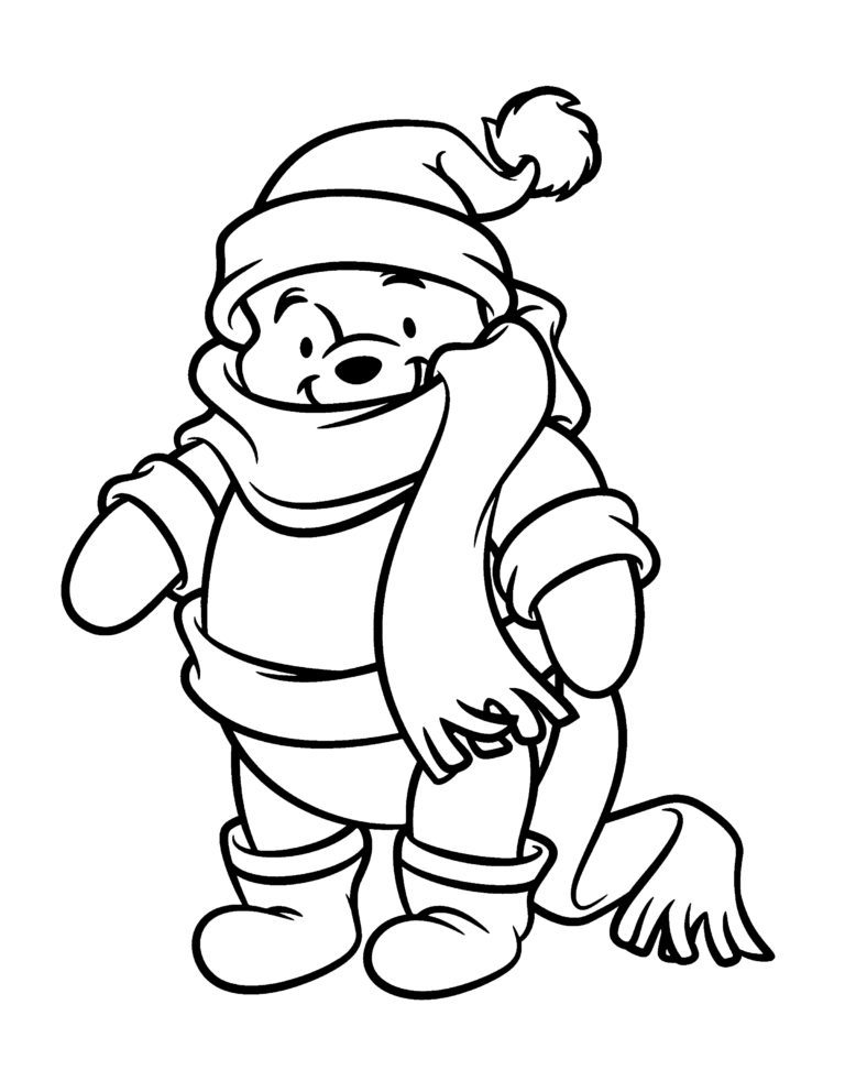 Winter Snowman Coloring Page & coloring book