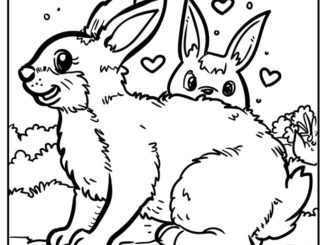Rabbit Winter Coloring Pages coloring page & book for kids.