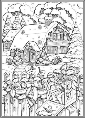 Winter Snowflake Coloring Page & coloring book.