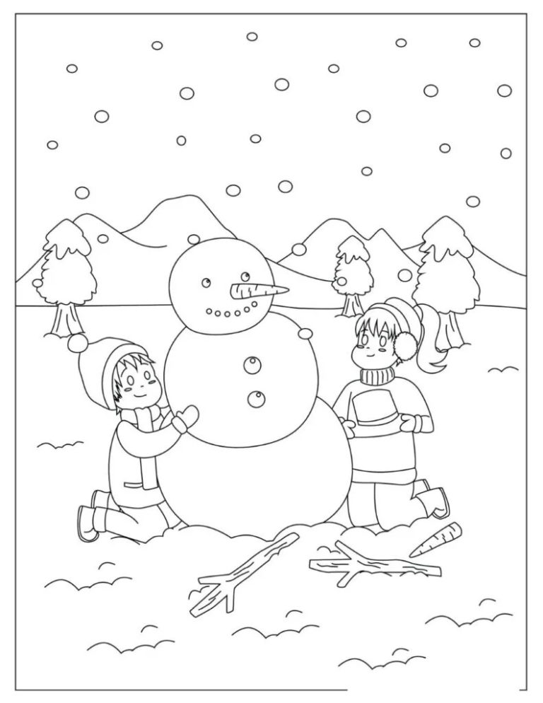 Winter Coloring Pages Upper Elementary Printable & book for kids.