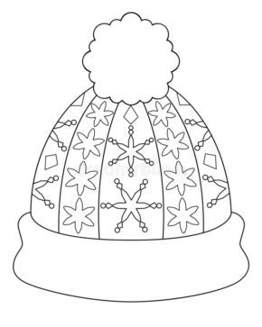 Winter Hat Coloring Pages for Preschoolers & book for kids.