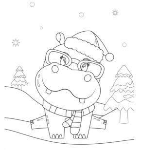 Winter Kawaii Coloring Pages & book for kids.