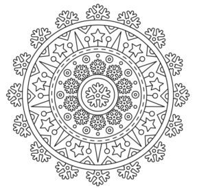 Winter Mandala Coloring Pages & book for kids.