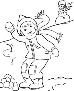 Winter Scene Coloring Pages For Kids Free Printable