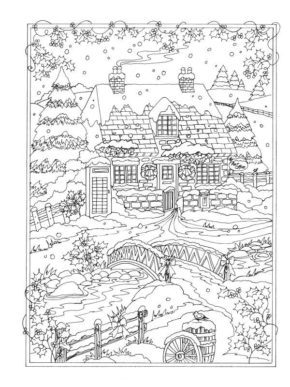 Winter Wonderland Coloring Book Pages & book for kids.
