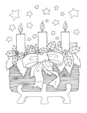 Yule Winter Solstice Coloring Pages & book for kids.