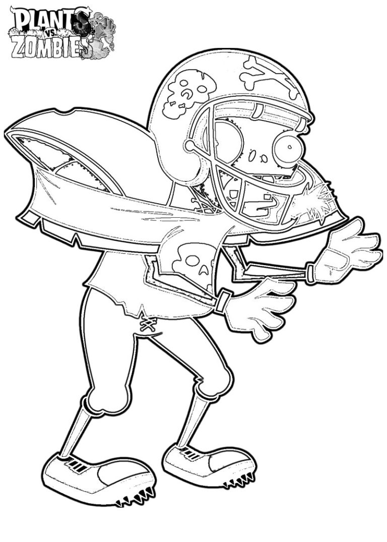 Zombie Football Player Coloring Pages & book for kids.
