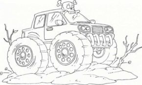 Zombie Hunter Monster Truck Coloring Pages & book for kids.